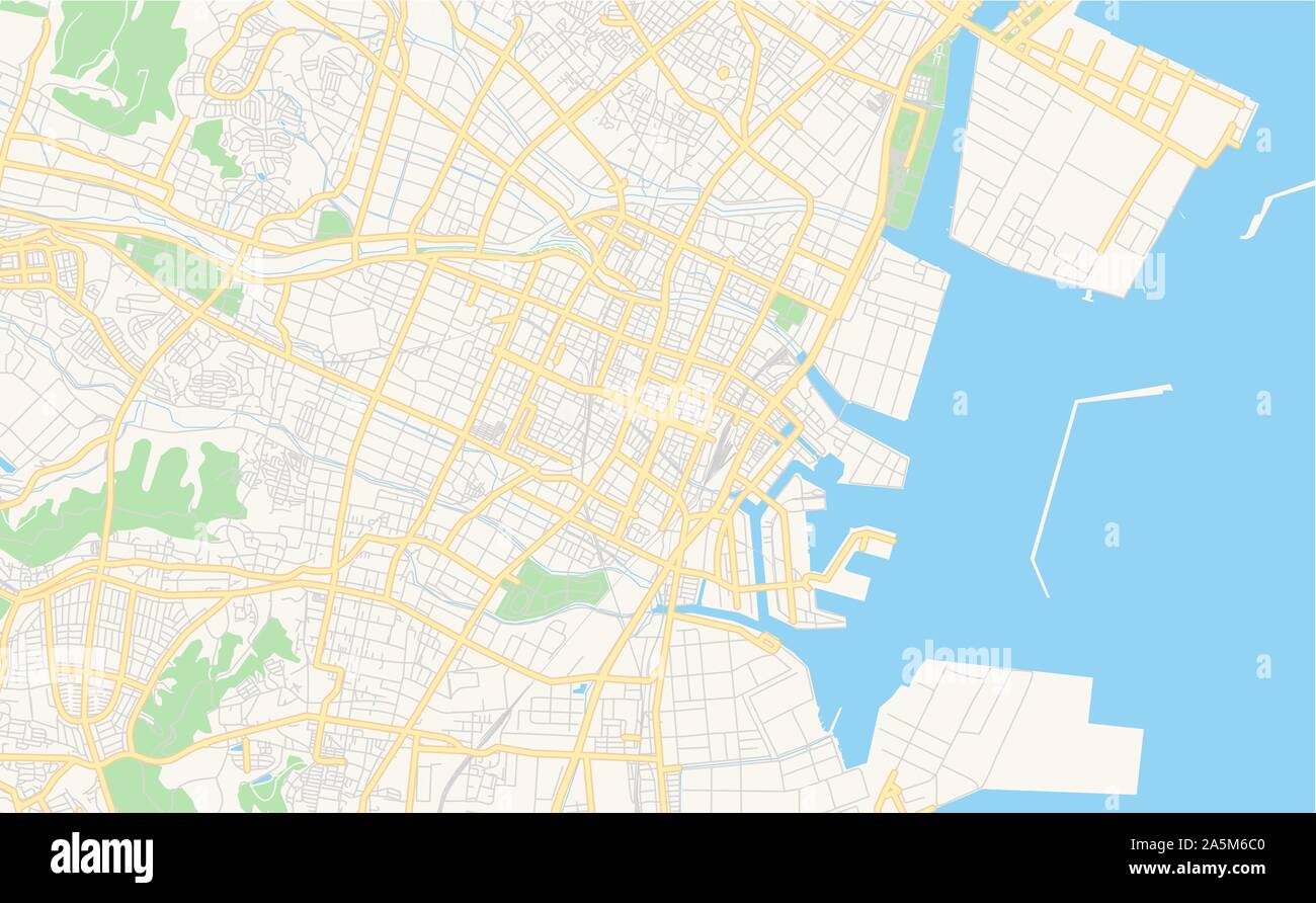 Printable street map of Yokkaichi, Prefecture Mie, Japan. Map template ...