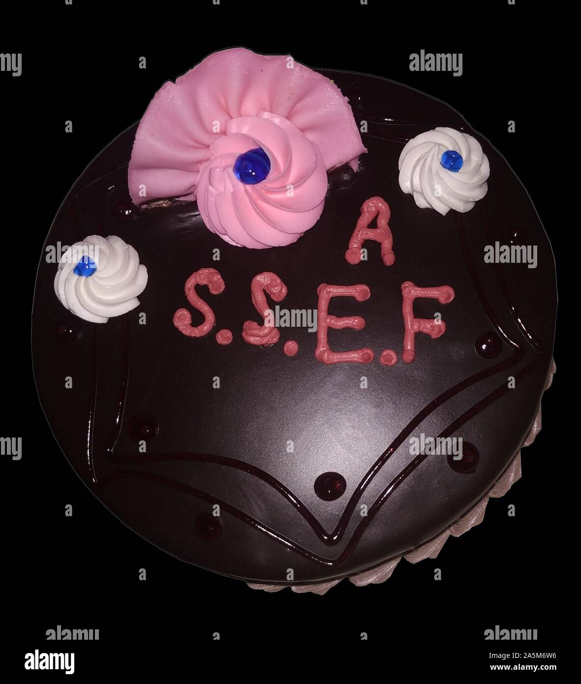 Chocolate Cake Pink Color Design Background Stock Photo - Alamy