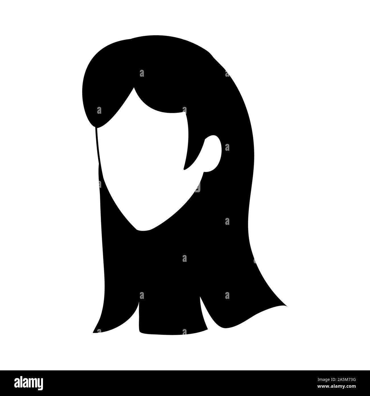 avatar woman with long hair icon, flat design Stock Vector Image & Art ...