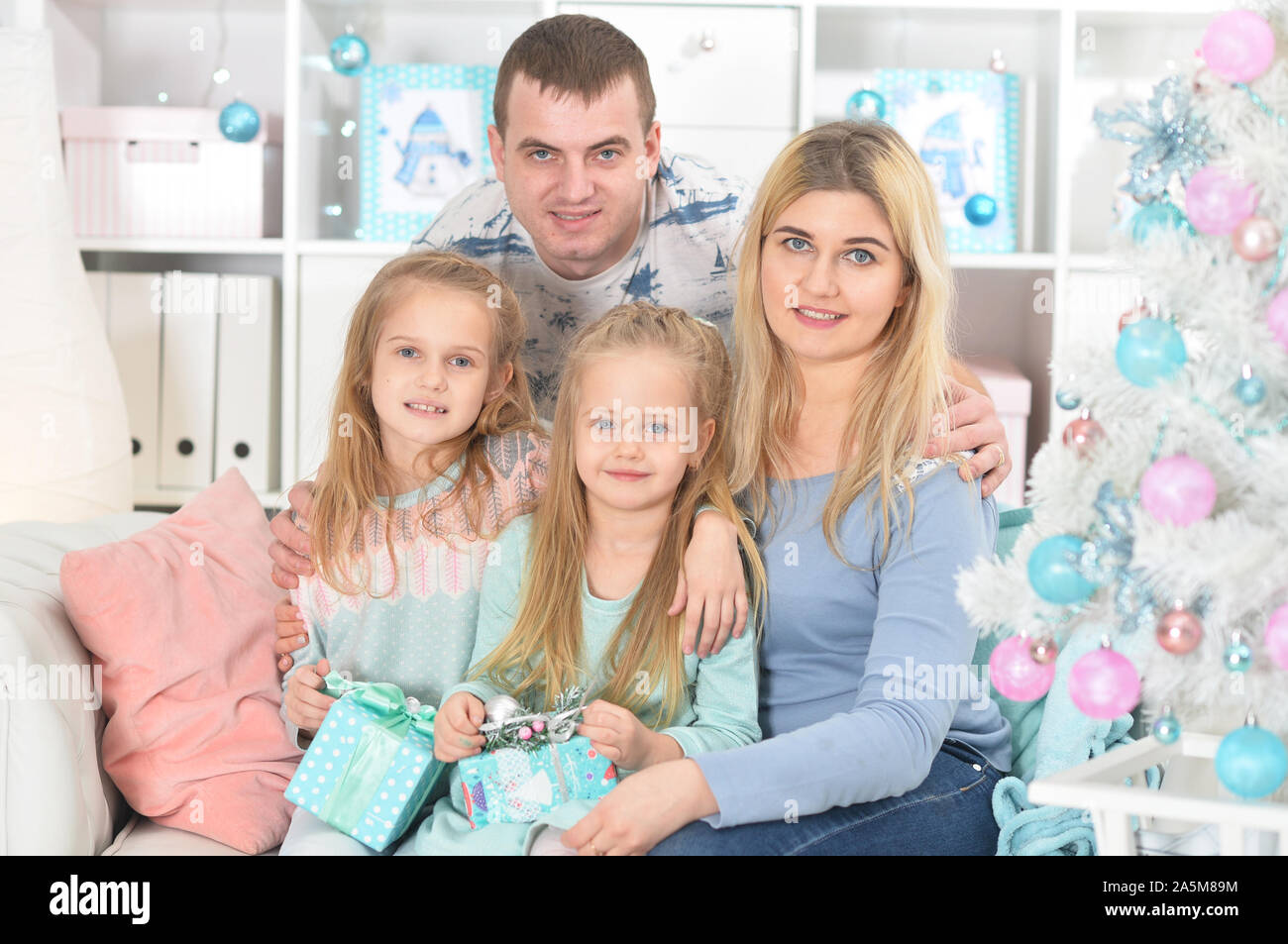 Close up portrait of happy family with kids Stock Photo - Alamy
