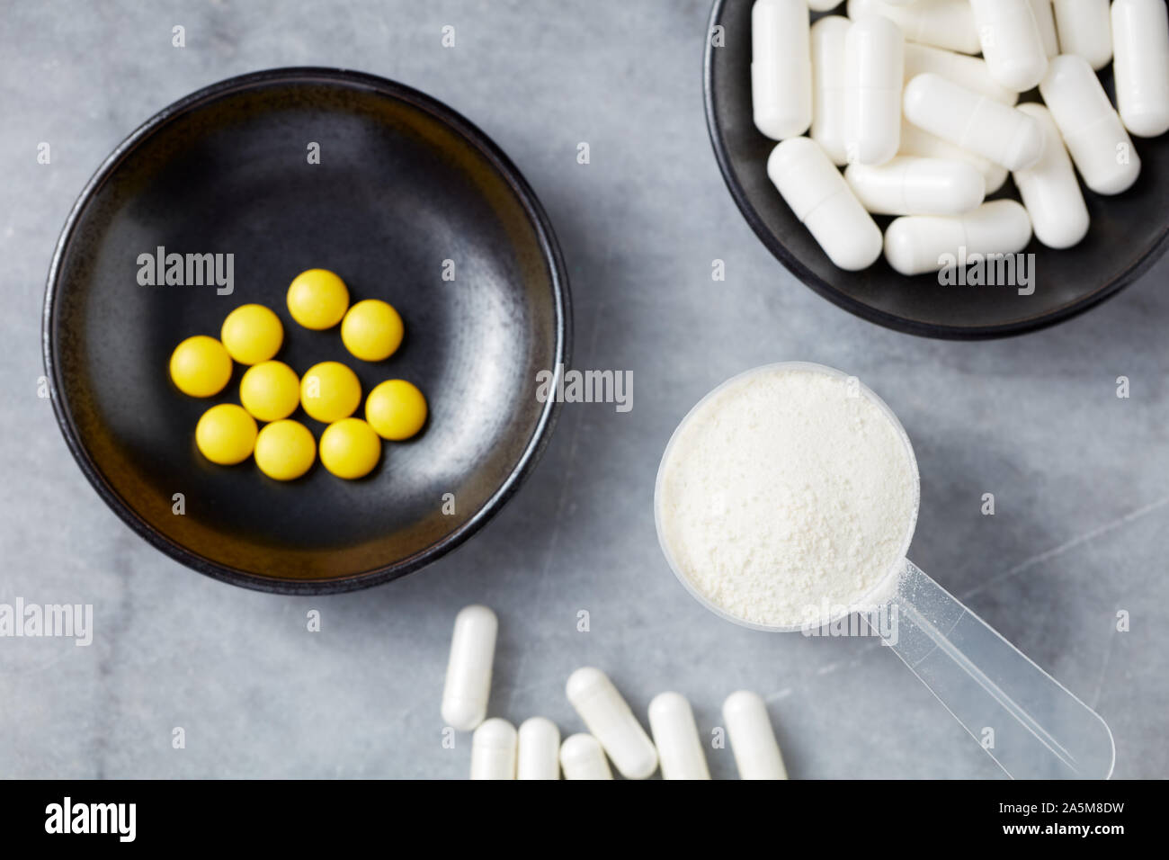 Collagen powder, Proline and MSM (Sulfur) capsules and Vitamin C ...