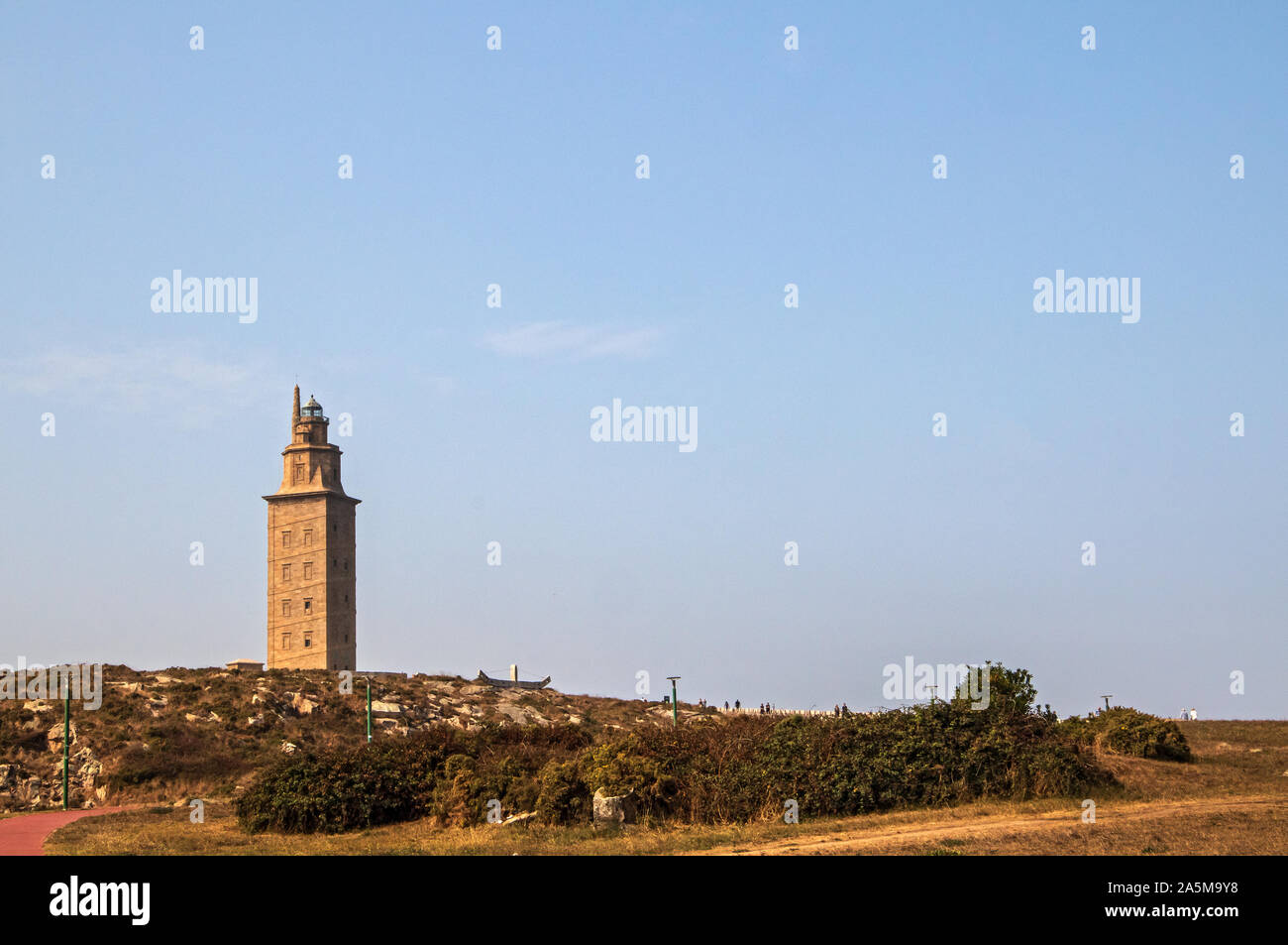 Ancient Roman lighthouse Tower of Hercules (Torre de Hércules) with ...