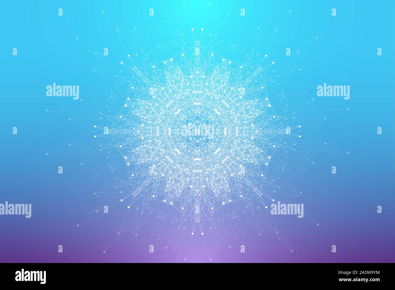 Expansion of life. Fractal explosion background with connected line and ...