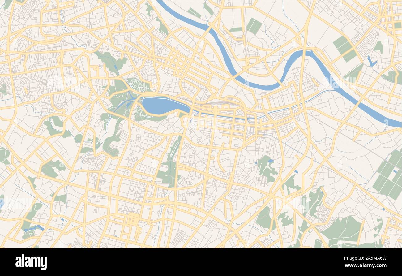Printable street map of Mito, Prefecture Ibaraki, Japan. Map template ...