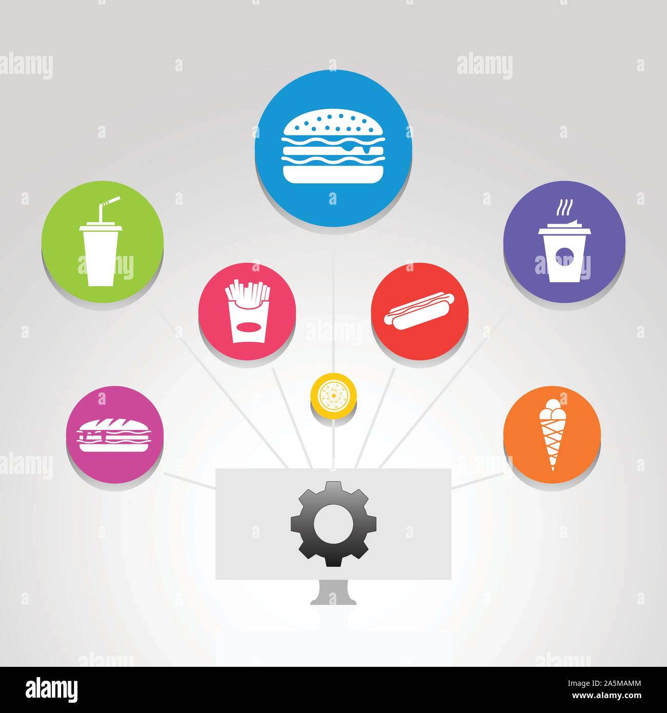 Fastfood Infographics vector design. Timeline concept include burger ...