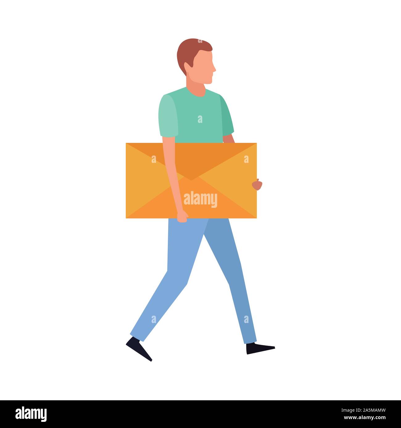 avatar man with big envelope icon Stock Vector Image & Art - Alamy
