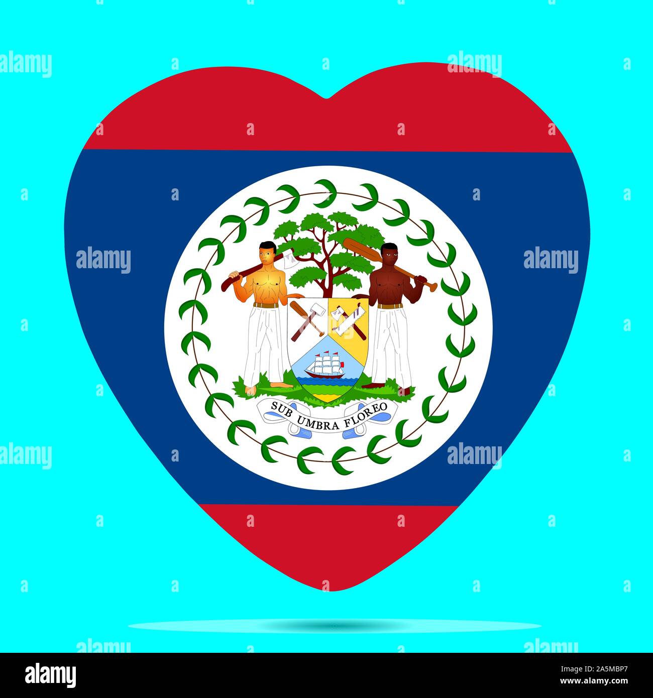 Belize Flag In Heart Shape Vector illustration eps 10 Stock Vector ...