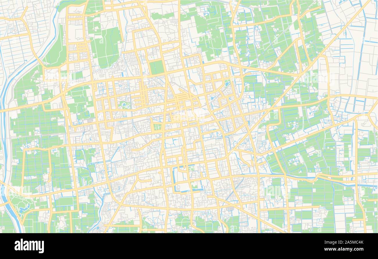 Printable street map of Saga, Prefecture Saga, Japan. Map template for ...