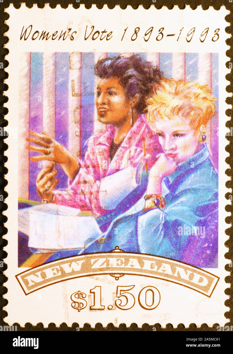 Centenary of women's vote on new Zealand postage stamp Stock Photo - Alamy