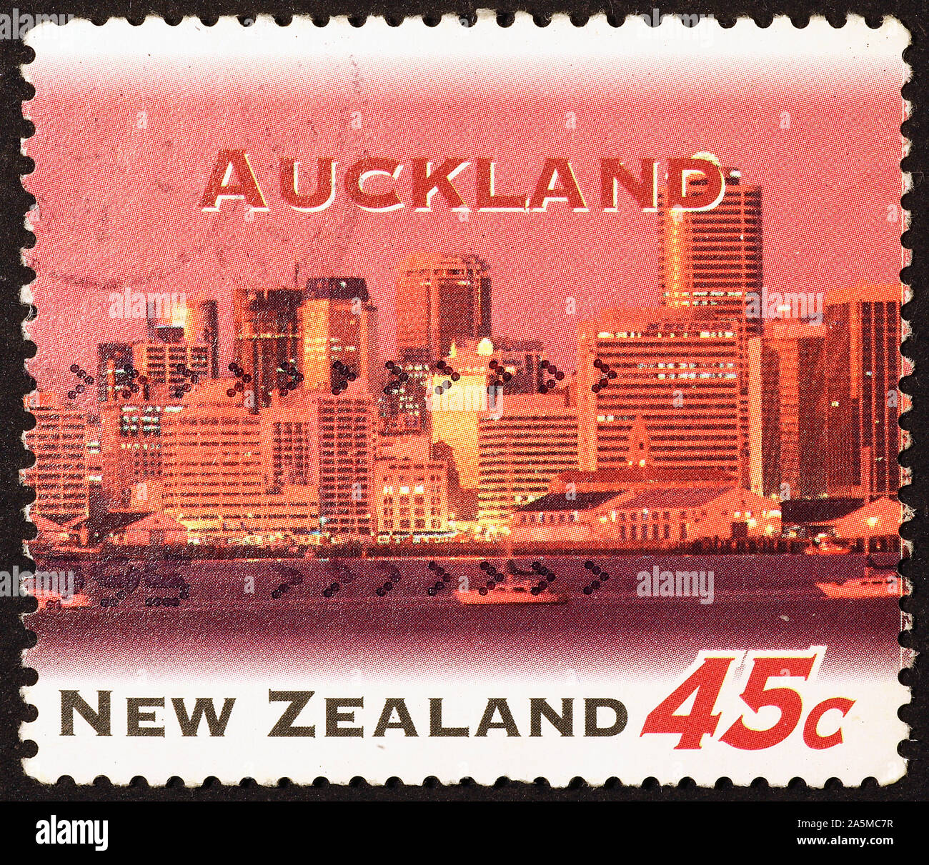 Image of Auckland on New Zealand postage stamp Stock Photo - Alamy