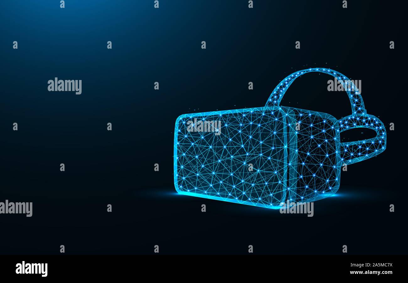 VR glasses low poly design, virtual reality glasses wireframe mesh ...