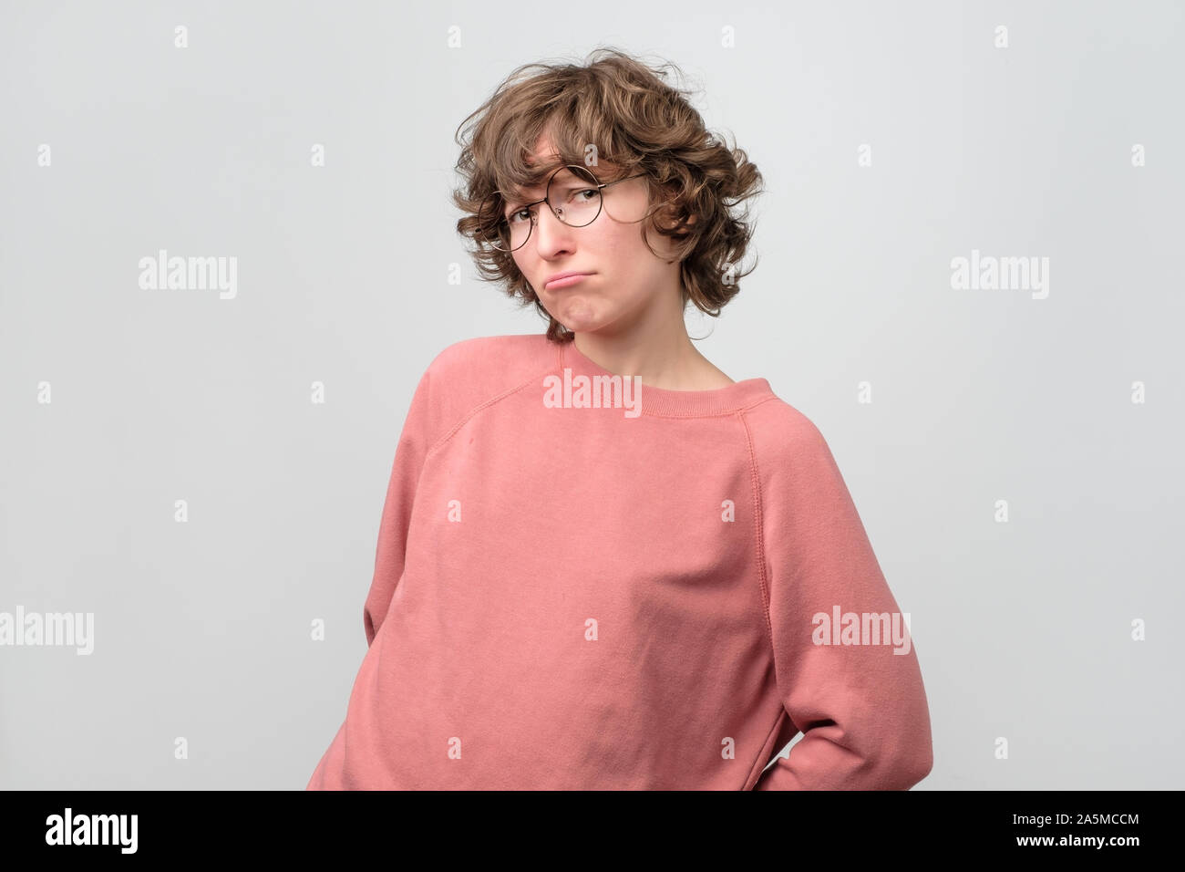 I am tired of everything. Bored young caucasian woman Stock Photo - Alamy