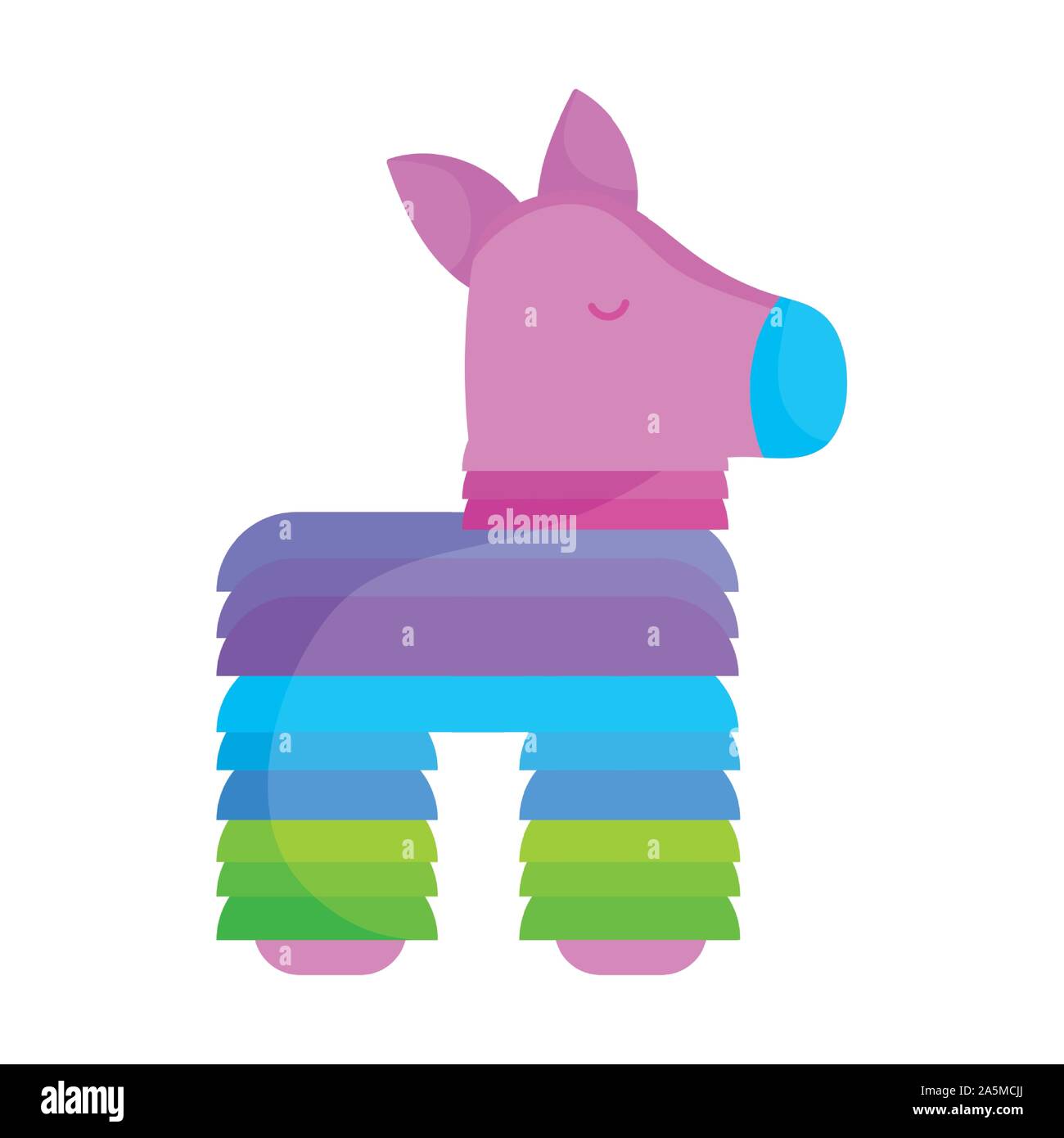 cheerful pinata donkey character mexico icon vector illustration Stock ...