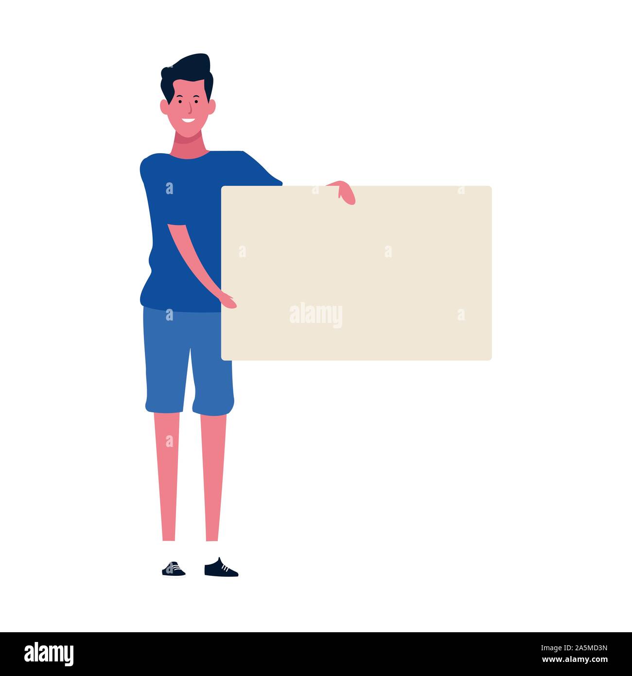 Cartoon Man Holding Placard Icon Stock Vector Image And Art Alamy