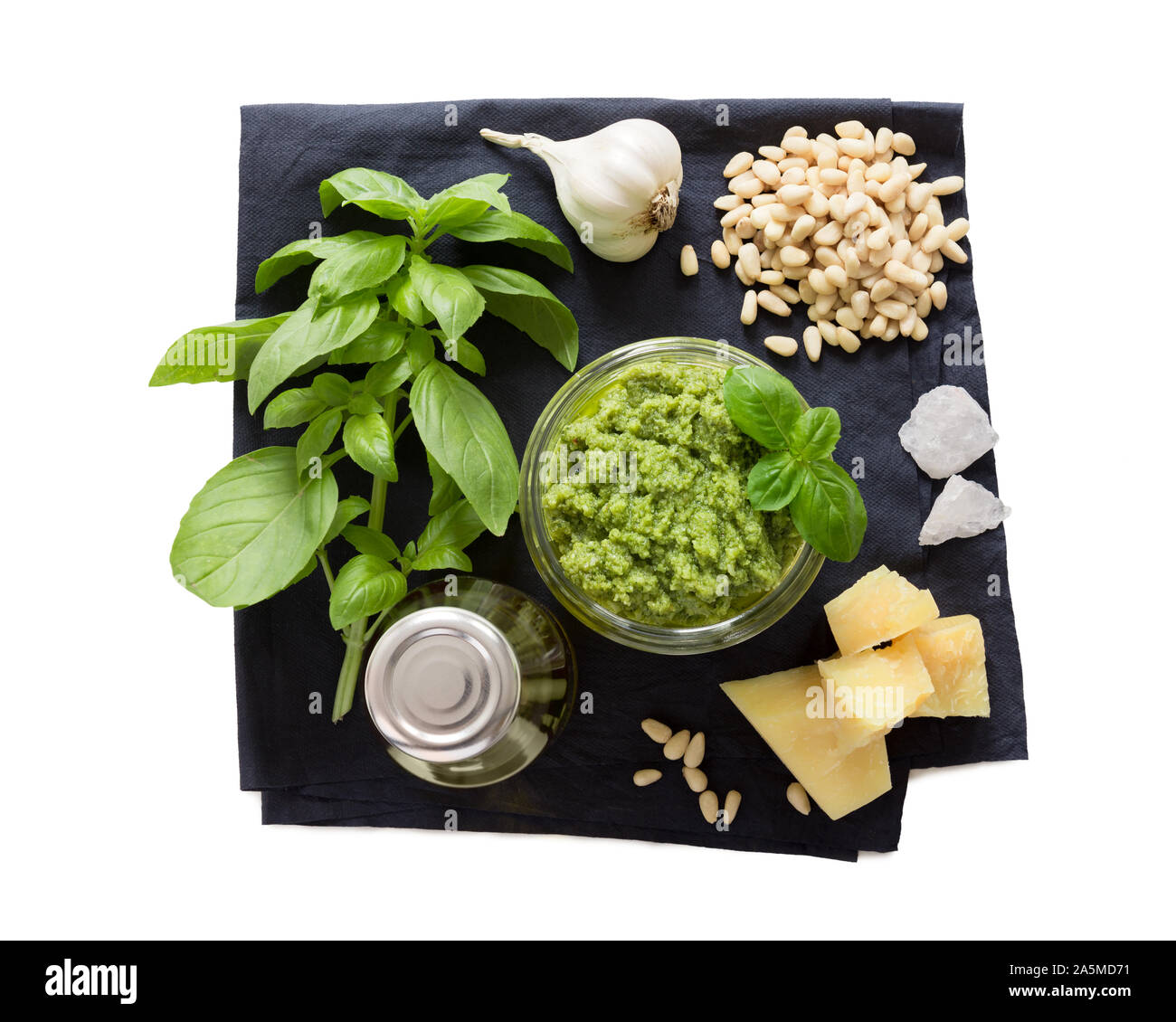 Italian basil sauce nuts olive Cut Out Stock Images & Pictures - Alamy