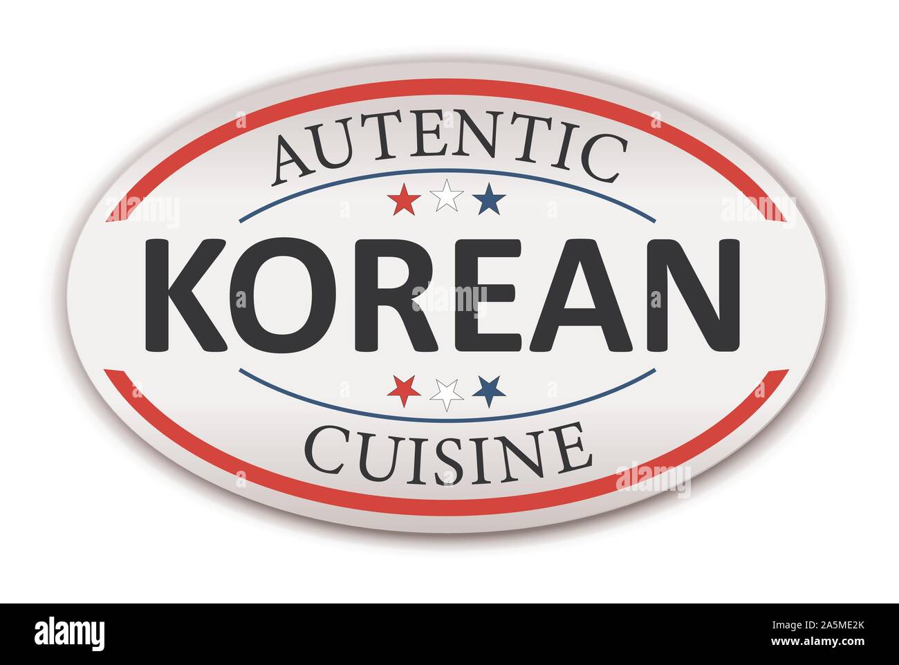 Korean food label or price tag on white background, vector illustration ...
