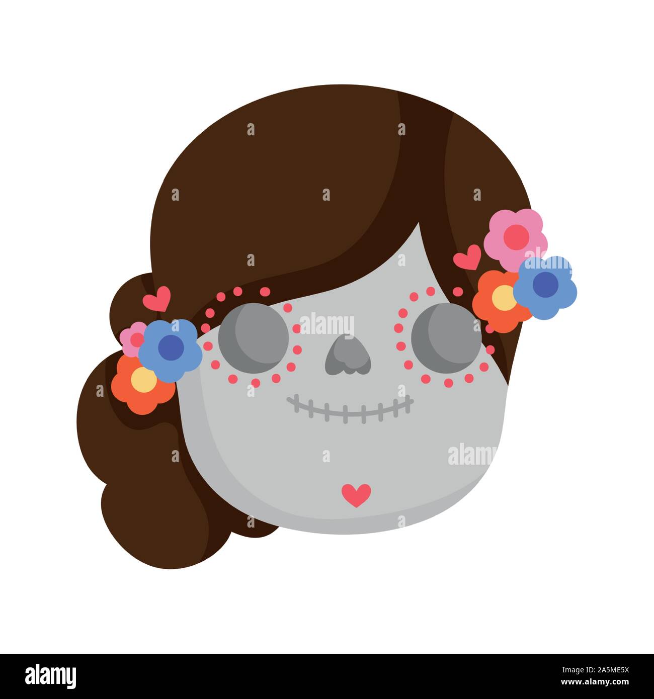 cute catrina culture traditional mexico icon vector illustration Stock ...