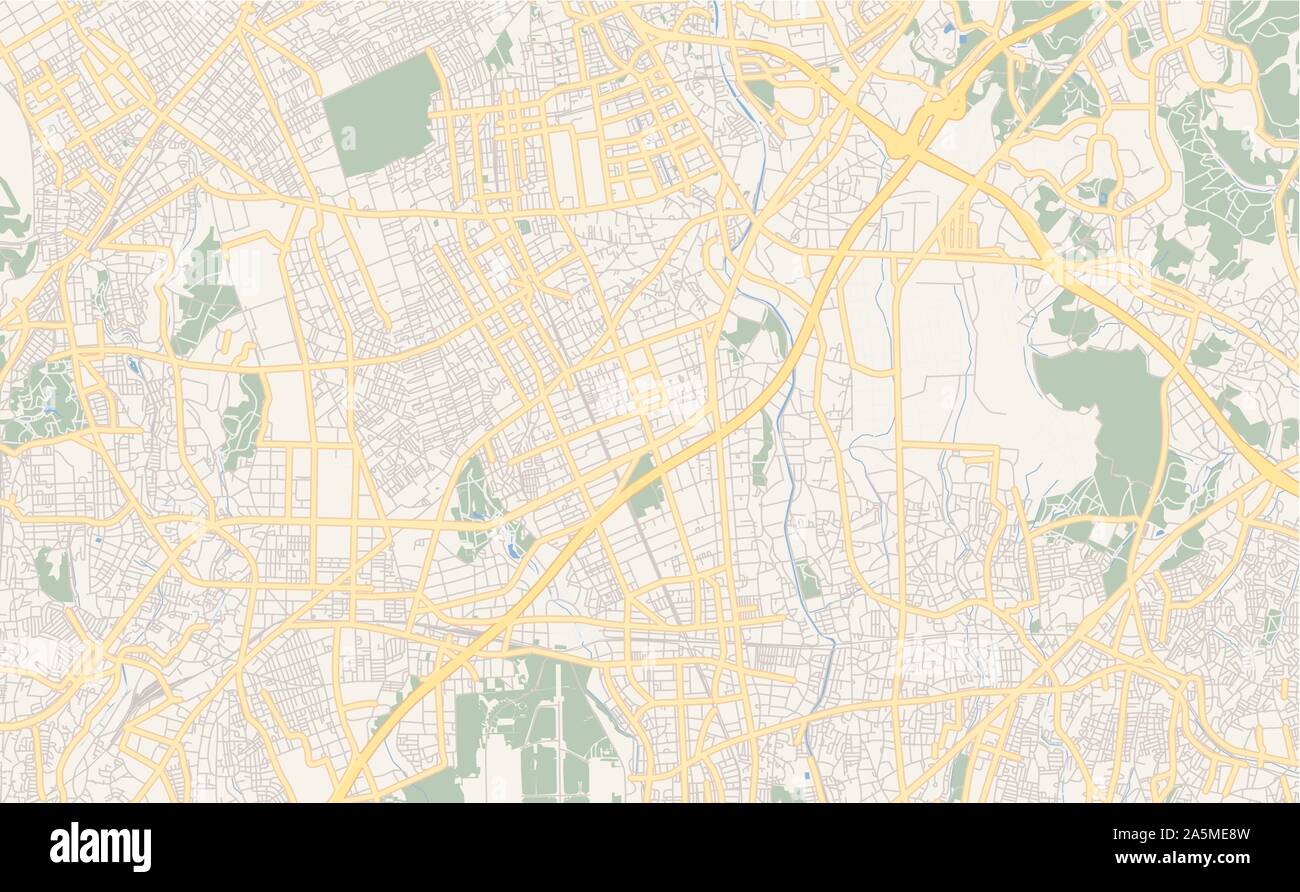 Printable street map of Yamato, Prefecture Kanagawa, Japan. Map ...
