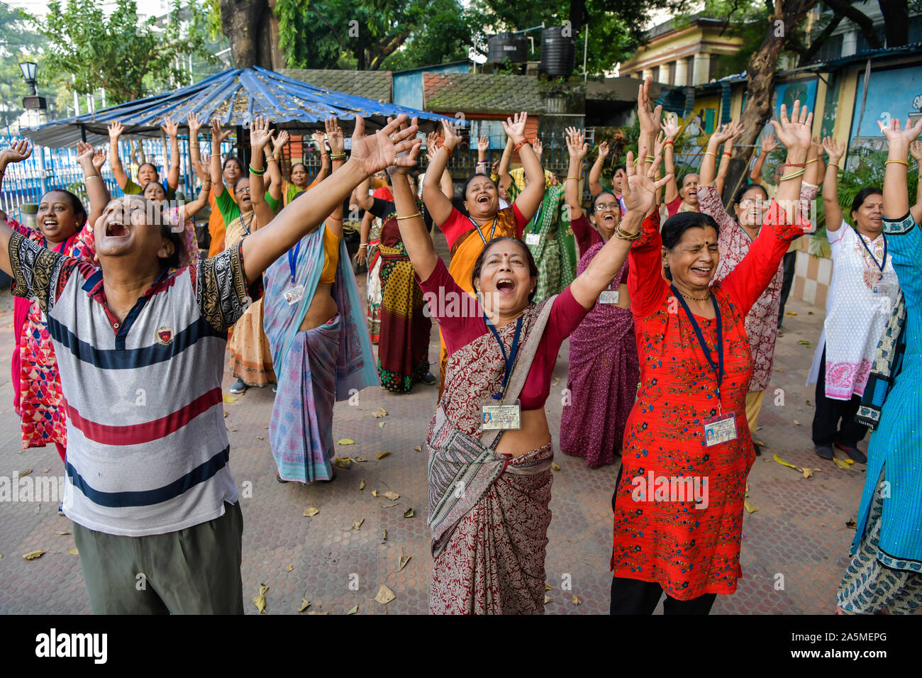 Laughing yoga session hi-res stock photography and images - Alamy