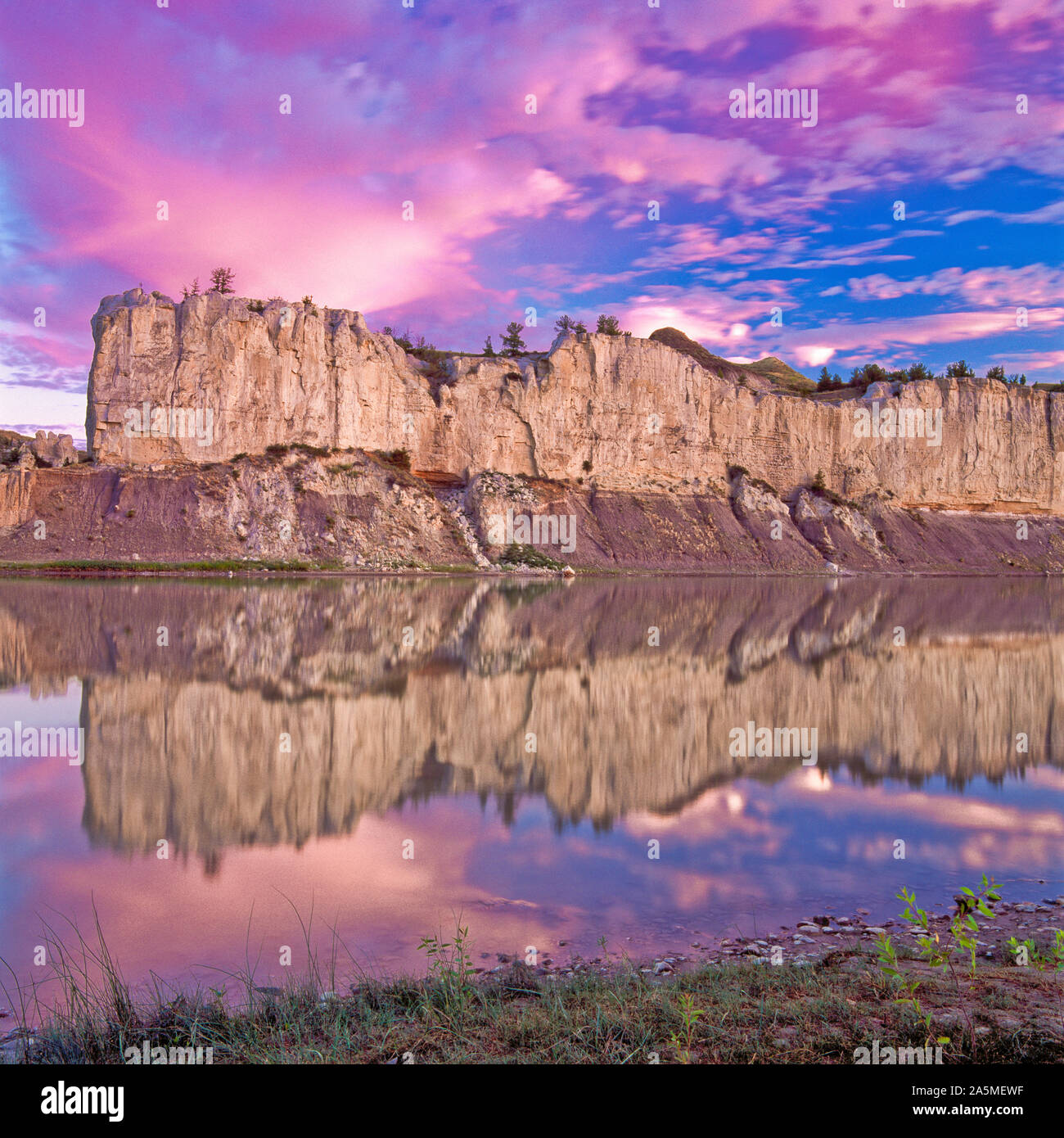 sunrise over the white cliffs of the wild and scenic missouri river ...