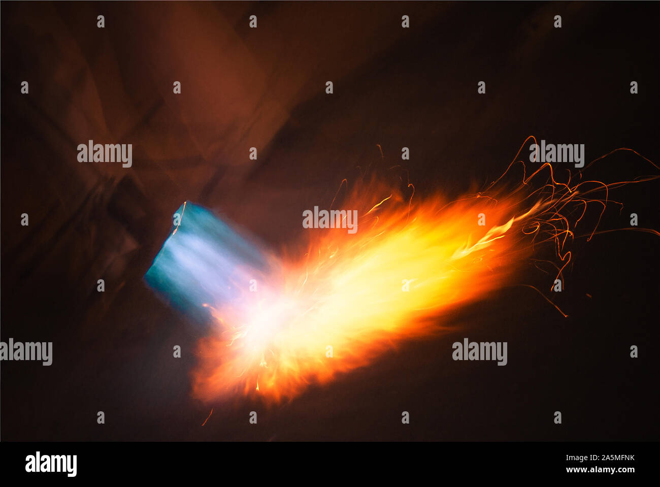 gas torch working at night Stock Photo - Alamy