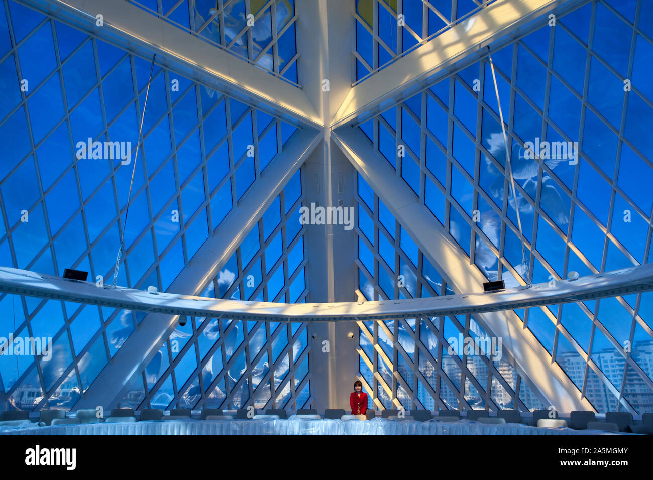 NUR-SULTAN - Hostess on the the top floor of the palace of Peace and ...
