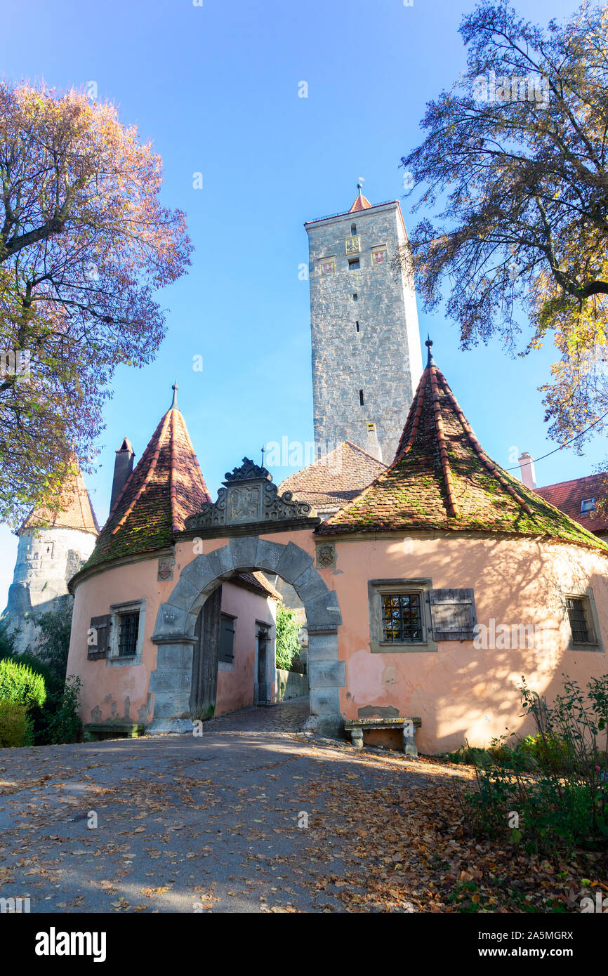 old city tower gate of Rothenburg ob der Tauber, Germany Stock Photo ...