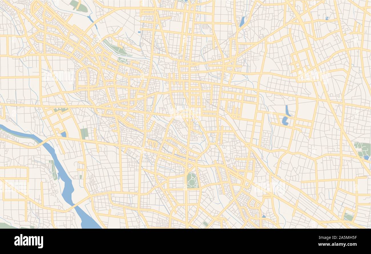 Printable street map of Isesaki, Prefecture Gunma, Japan. Map template ...