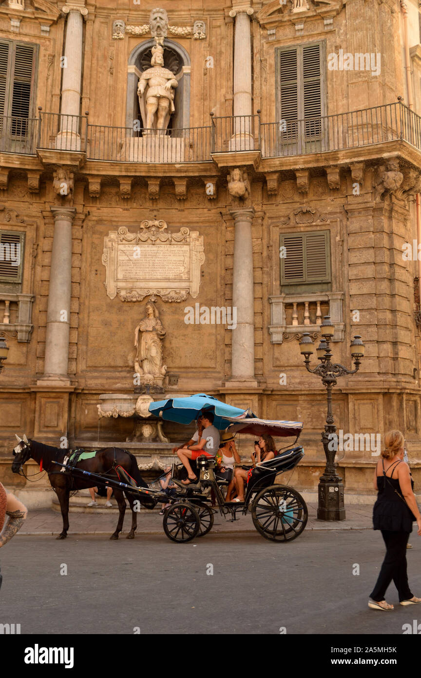 Palermo, Sicily - August 2019: images and architecture in the historic ...