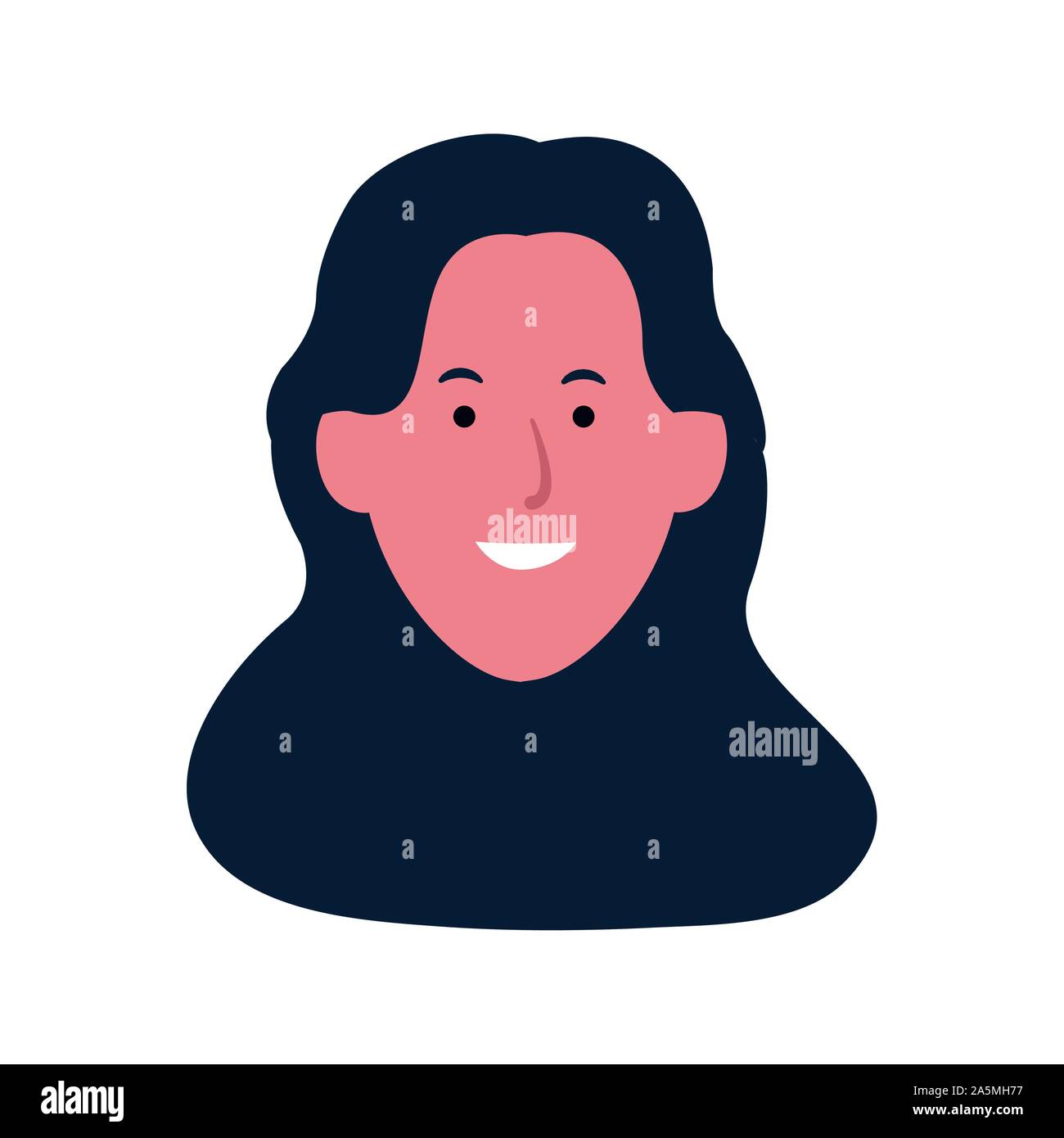 Cartoon happy woman face icon, flat design Stock Vector Image & Art - Alamy