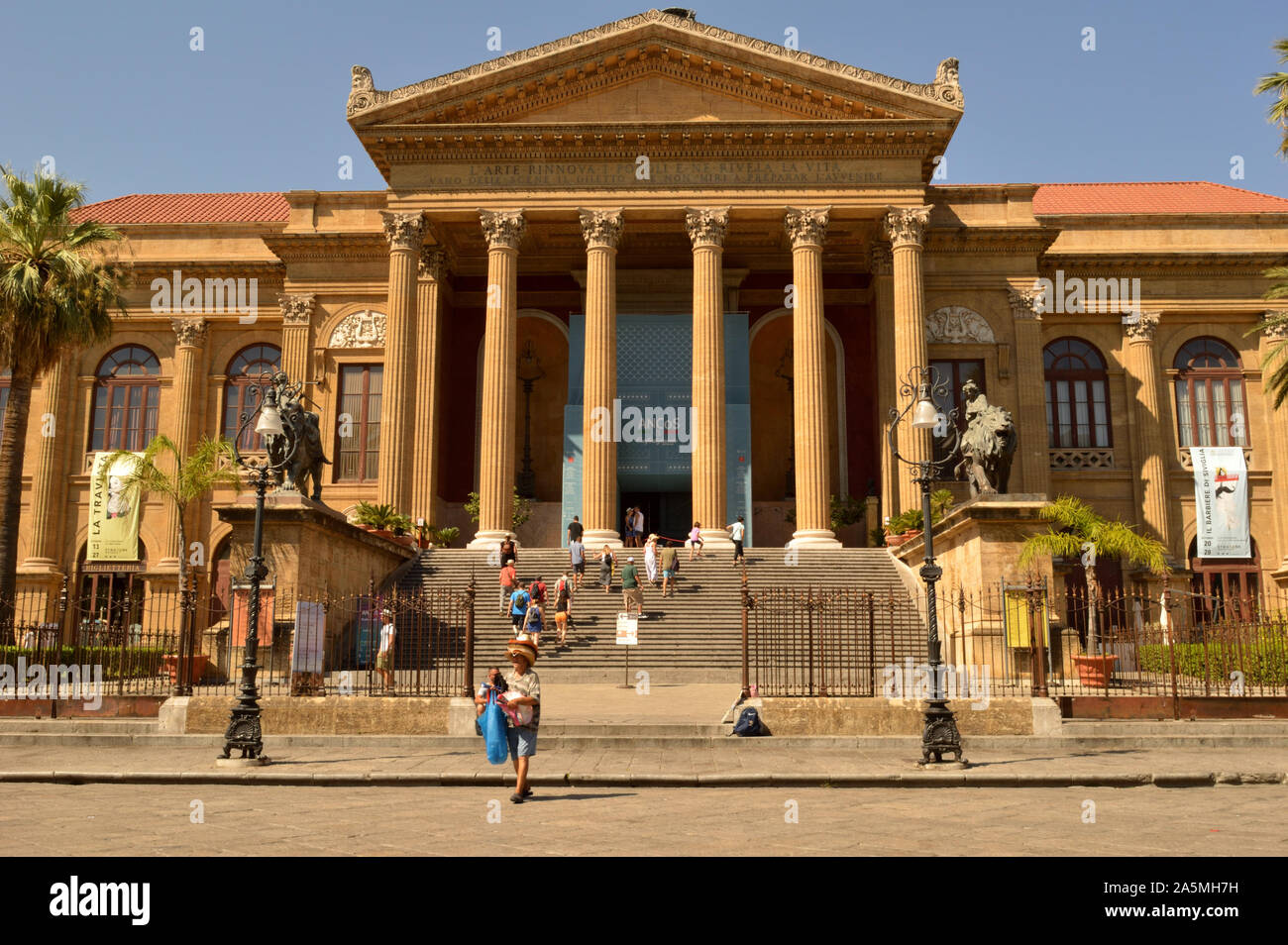 Palermo, Sicily - August 2019: images and architecture in the historic ...