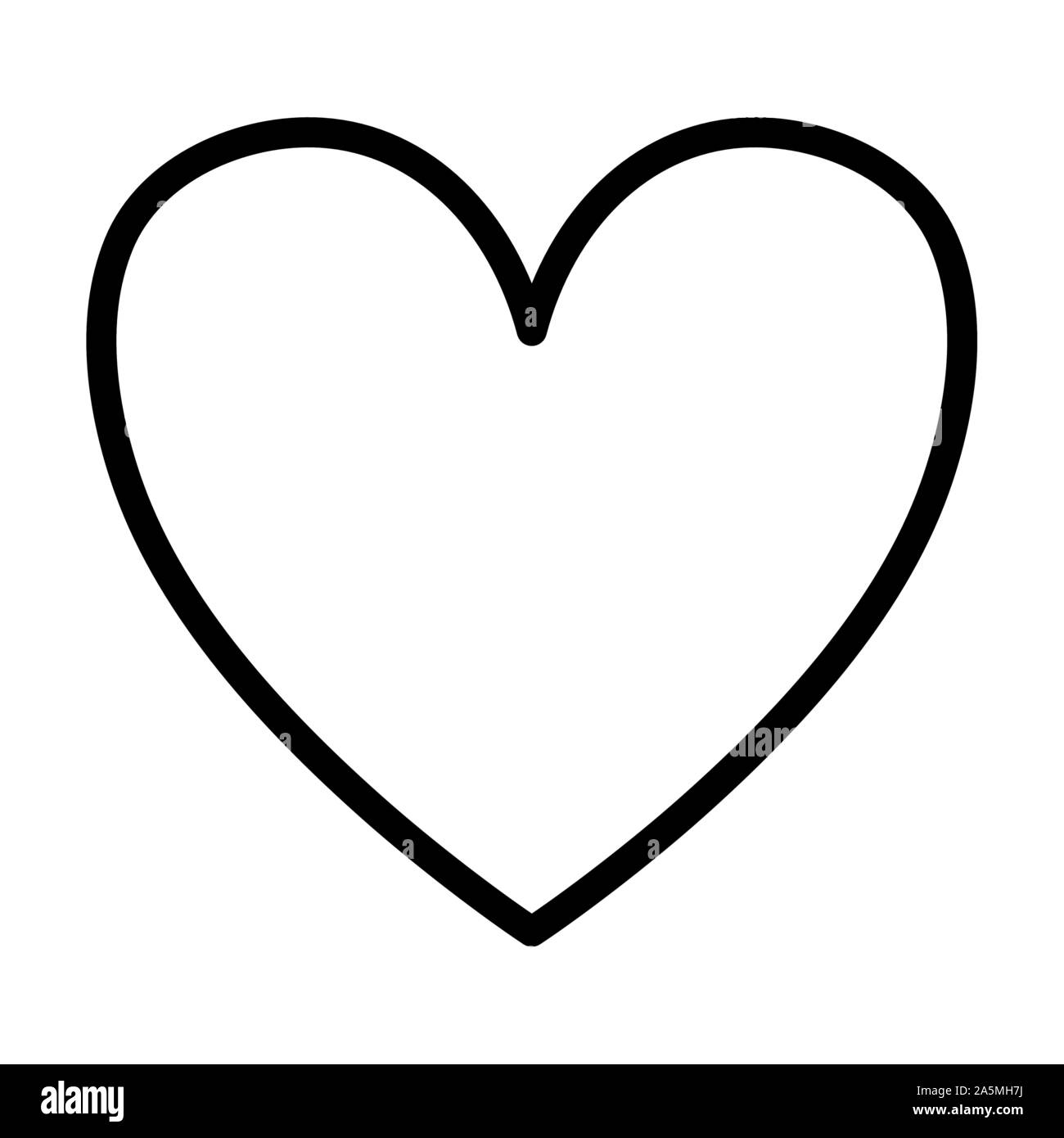 love heart white background icon vector illustration thick line Stock ...