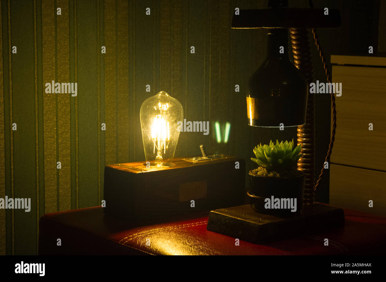 Light fixture handmade - stand for flower pot in vintage style, wooden ...