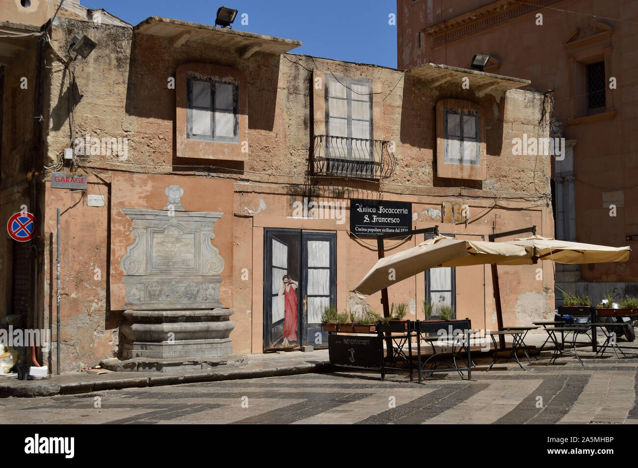 Palermo, Sicily - August 2019: images and architecture in the historic ...