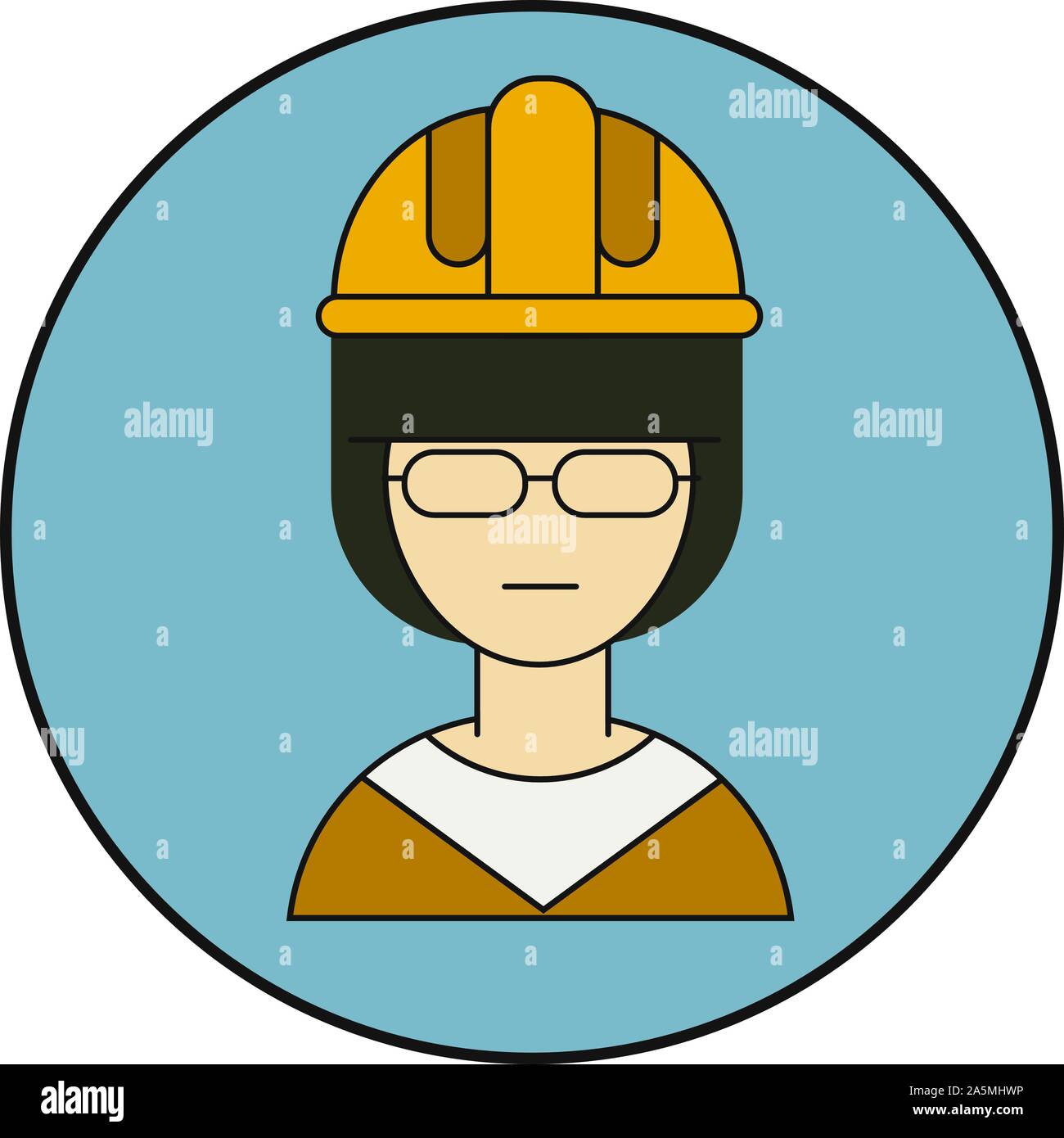 woman construction worker vector avatar vector illustration Stock ...