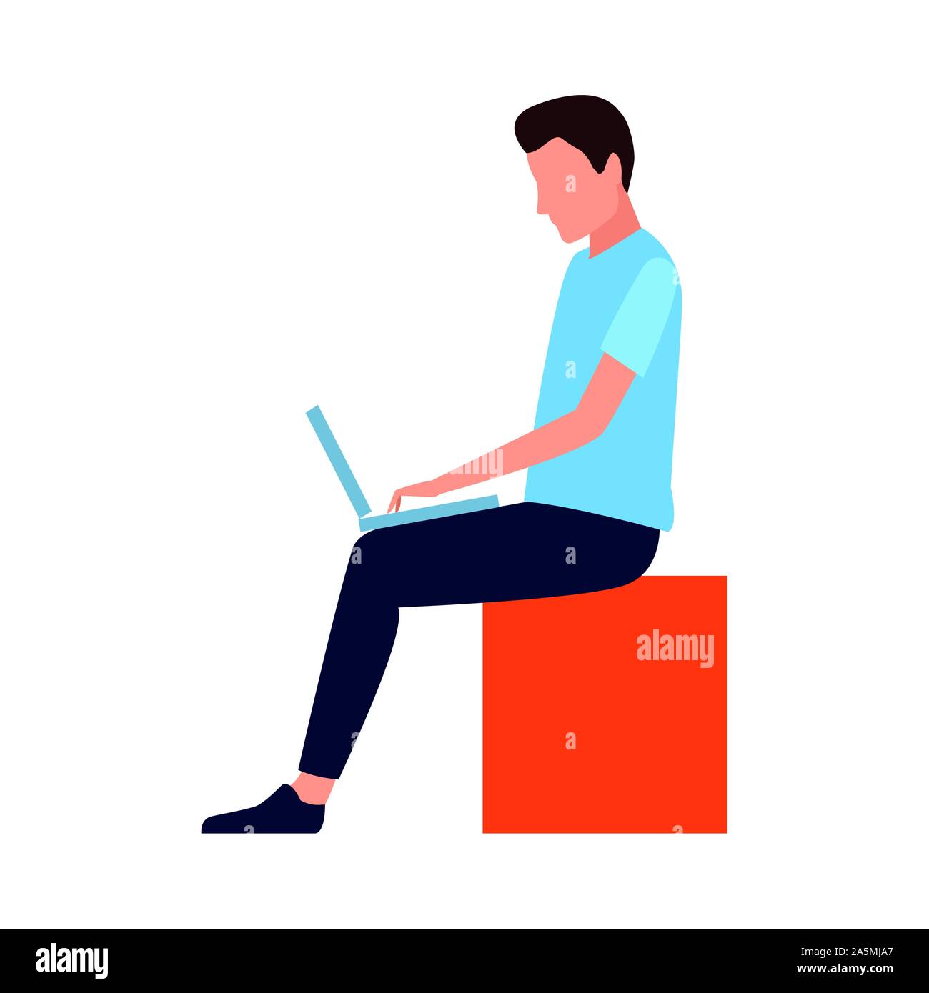 avatar man with laptop computer Stock Vector Image & Art - Alamy