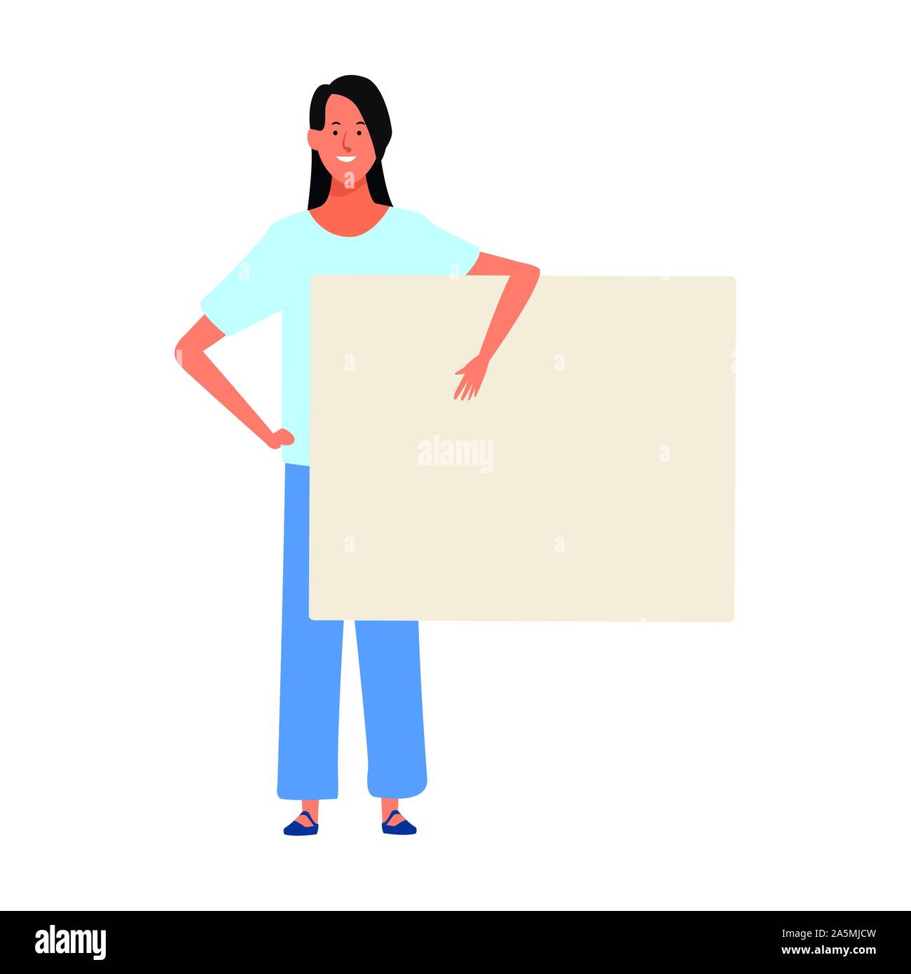 Woman holding placard body Stock Vector Images - Alamy