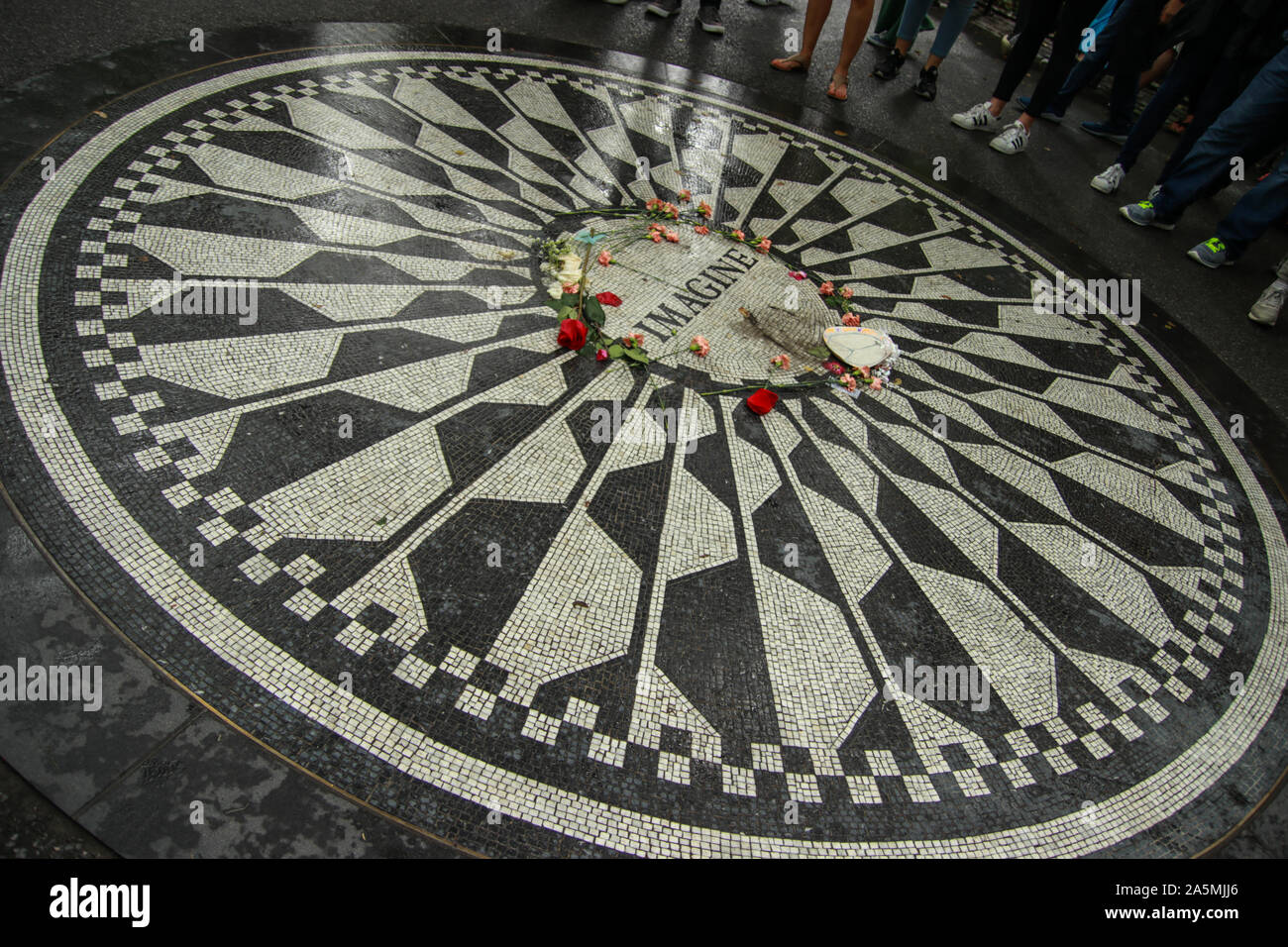 Strawberry Fields, the John Lennon Memorial in Central Park Stock Photo ...