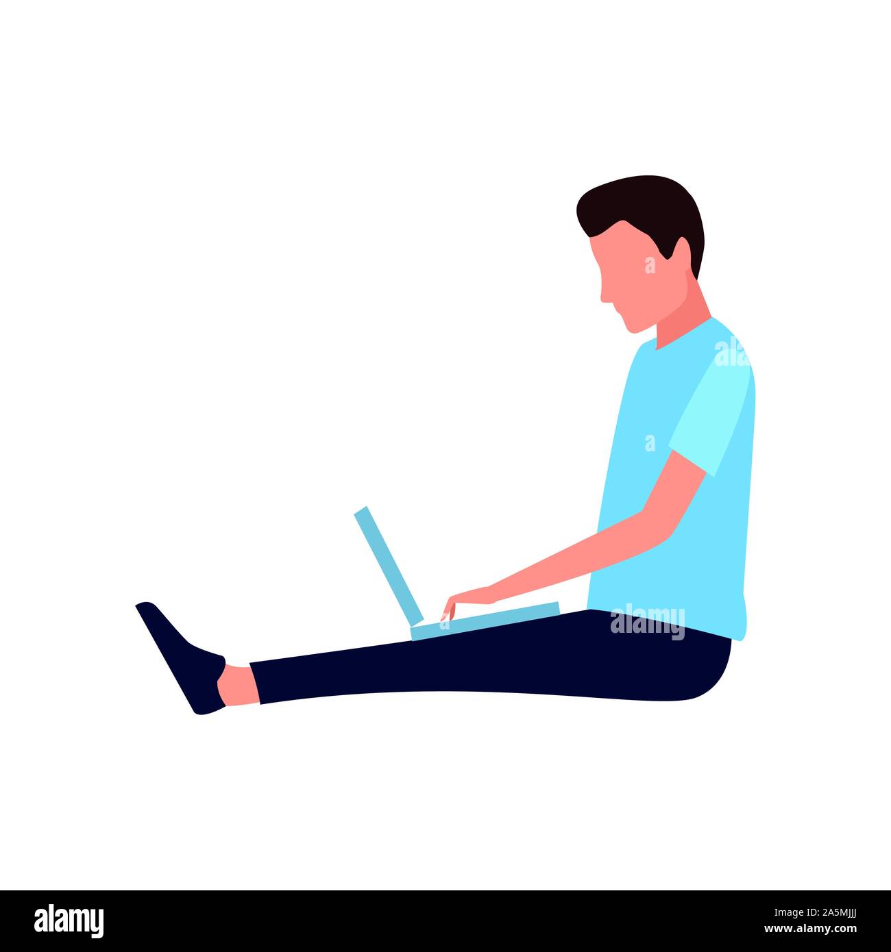 avatar man and laptop computer Stock Vector Image & Art - Alamy