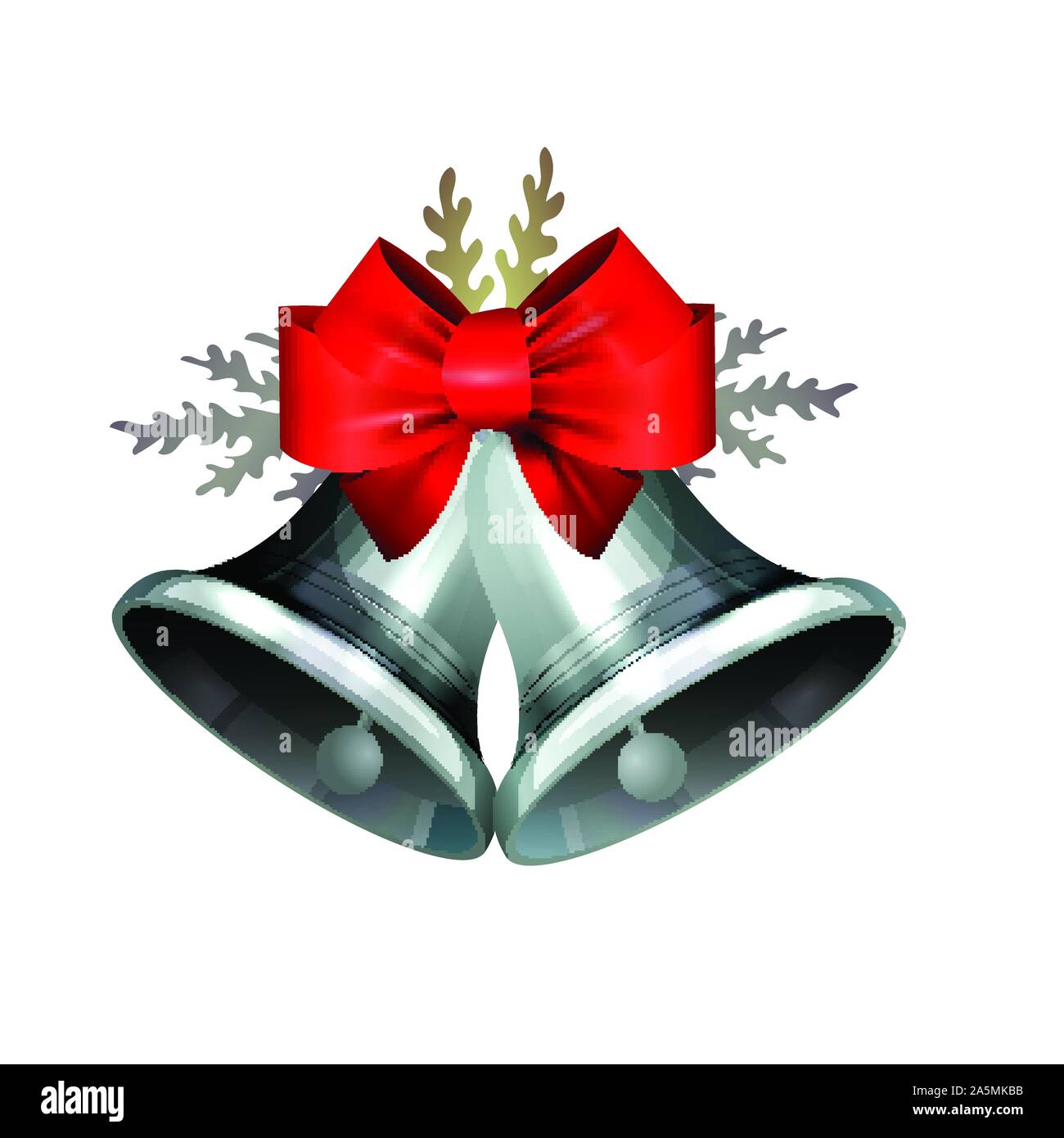 Realistic silver bell isolated on white Stock Vector Image & Art - Alamy