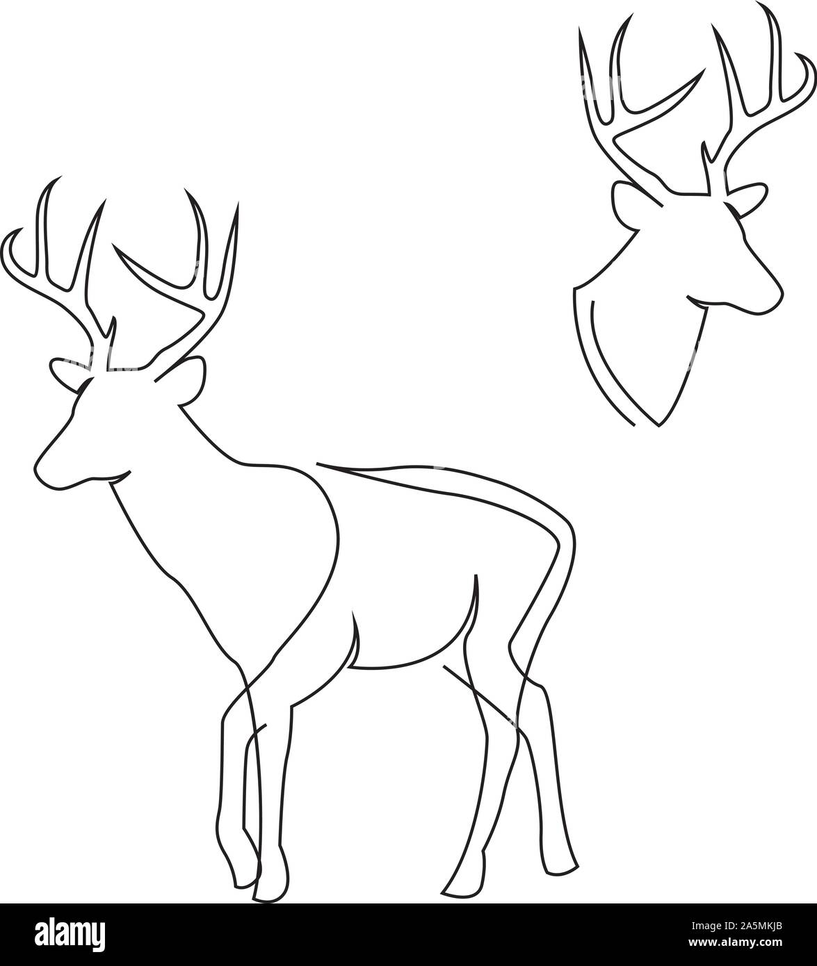 How To Draw A Deer Head Silhouette