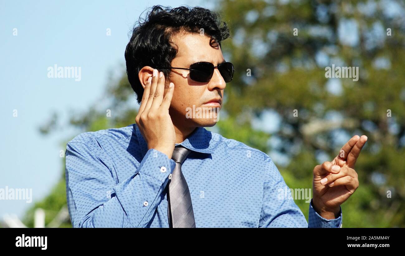 Pointing Security Guard Stock Photo - Alamy