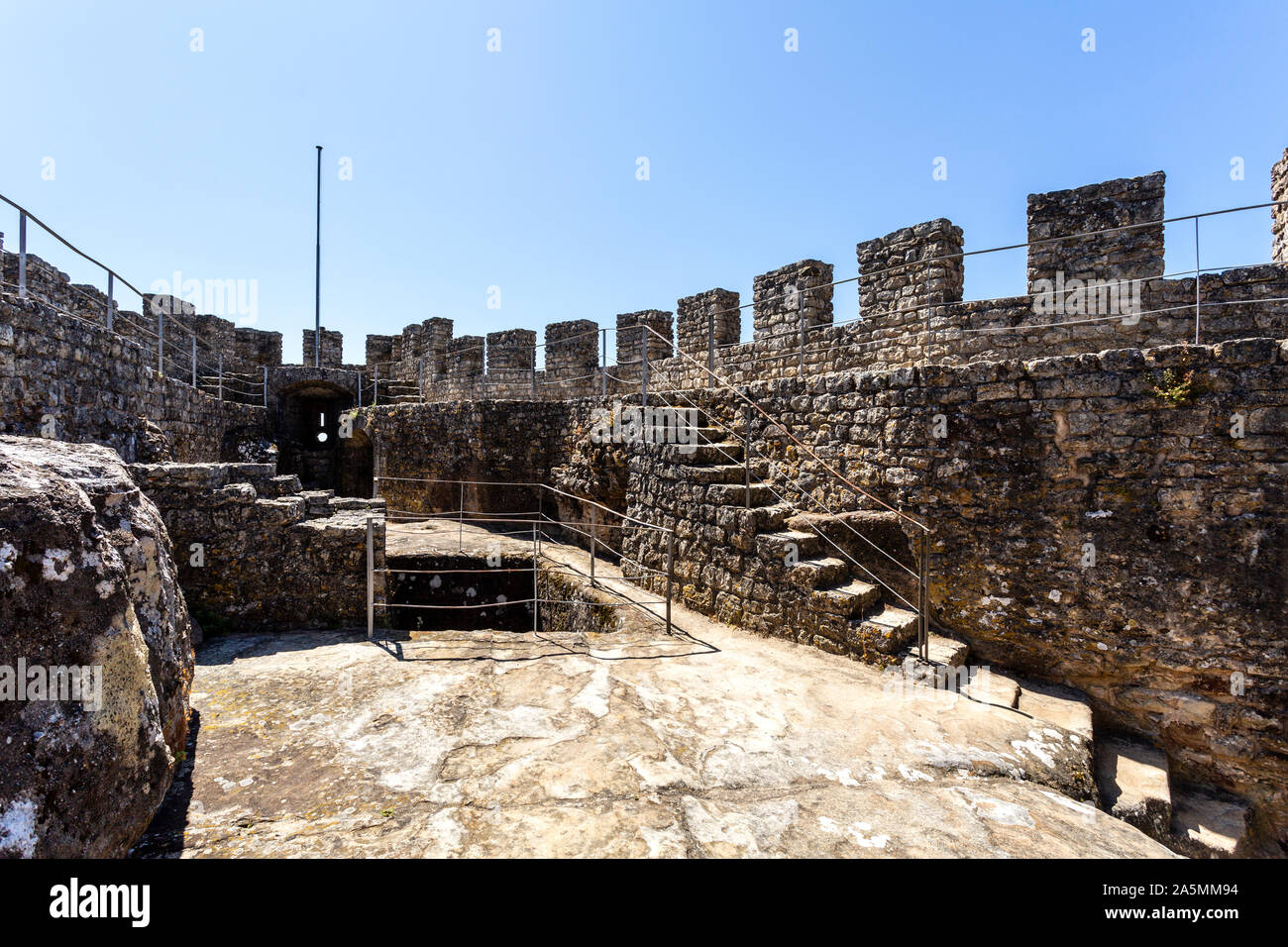 View of the interior grounds of the Castle of Penela showing the ...