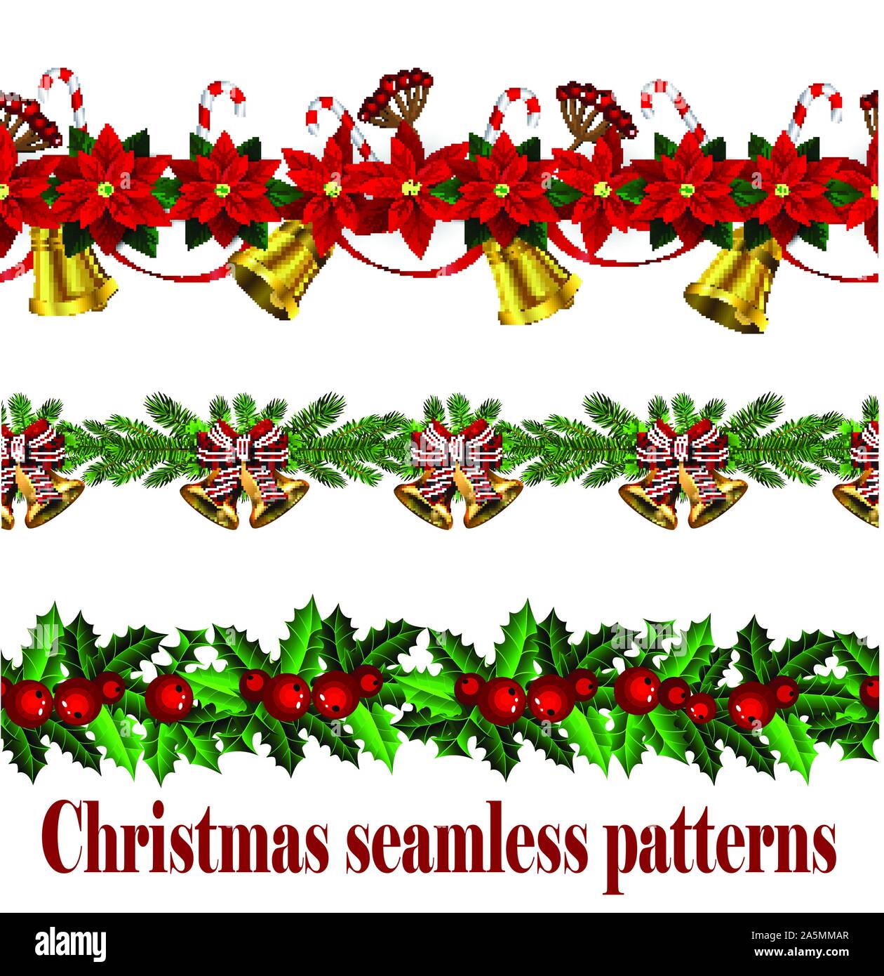 Christmas horizontal seamless set Stock Vector Images - Alamy