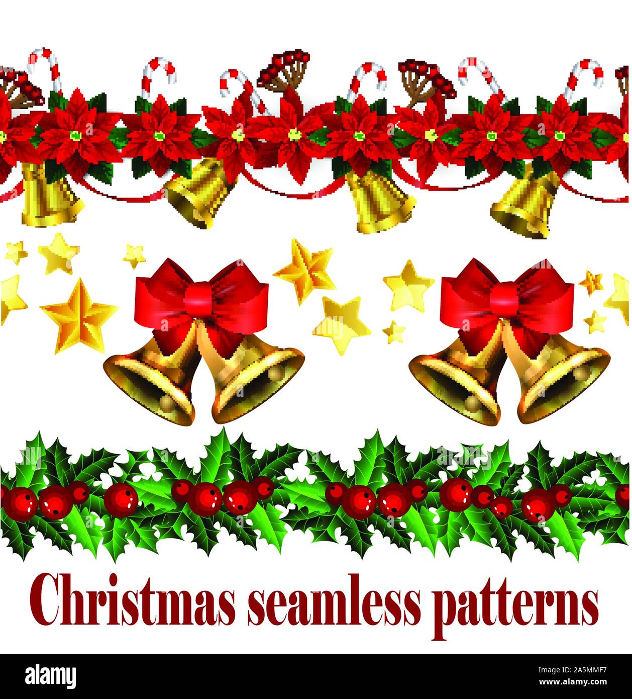 Christmas horizontal seamless set background Stock Vector Image & Art ...