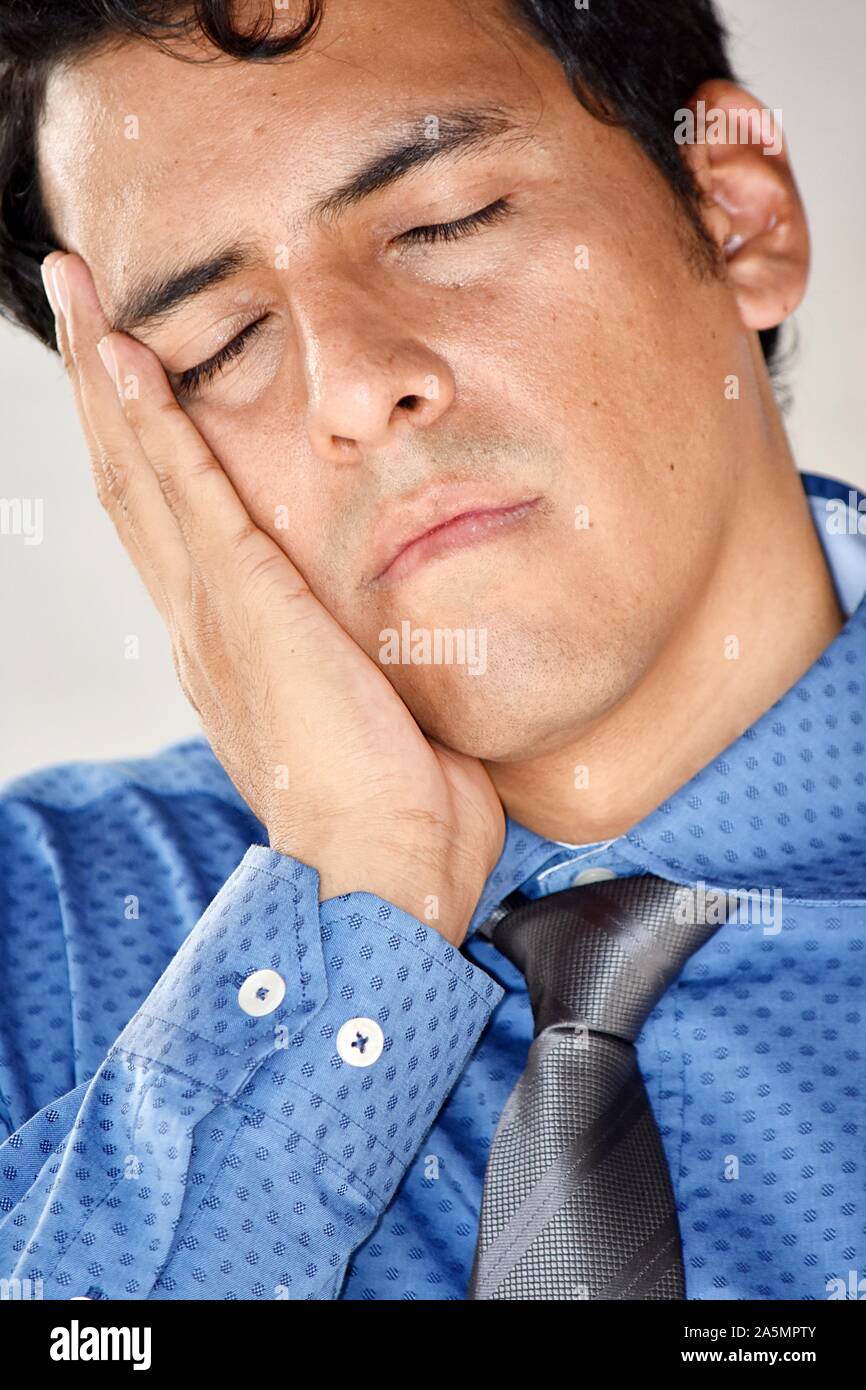 Sleepy Business Man Stock Photo - Alamy