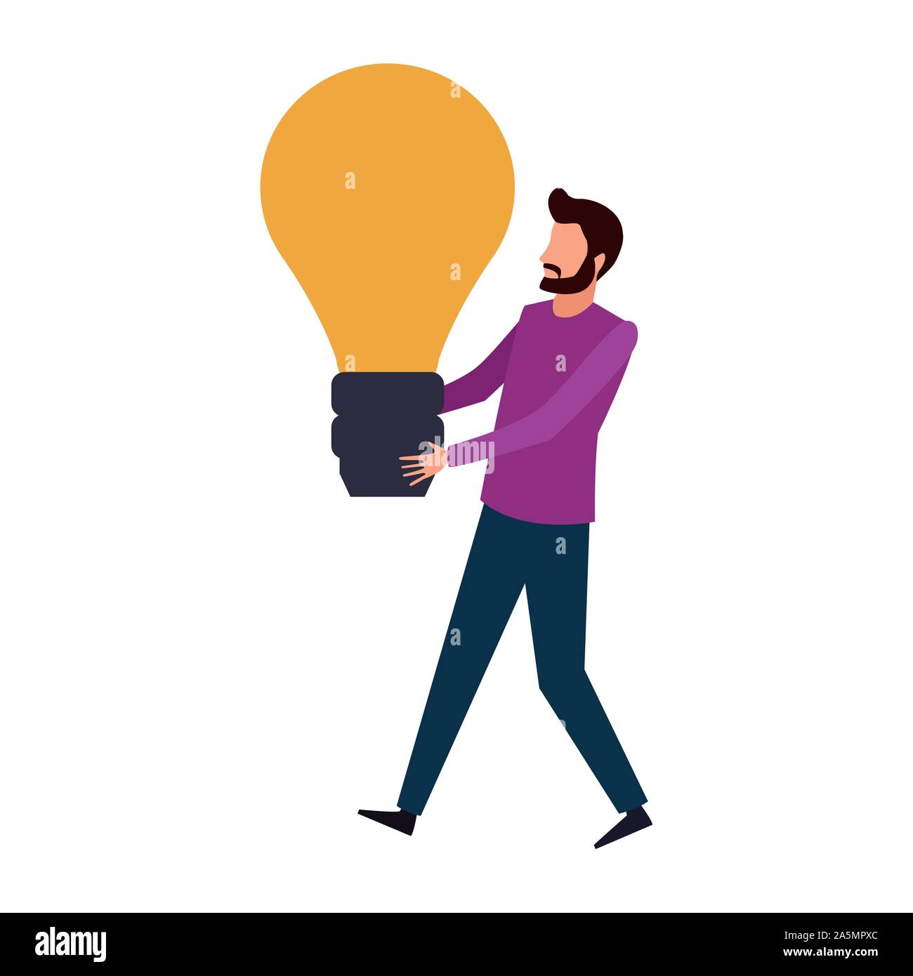 avatar man with light bulb Stock Vector Image & Art - Alamy