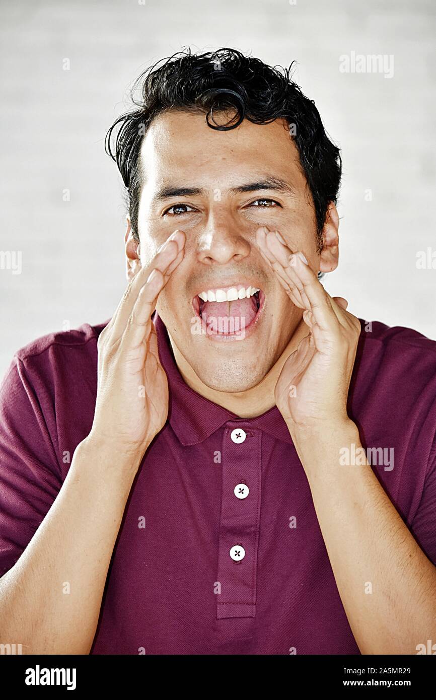 Shout shouting loudly hi-res stock photography and images - Alamy