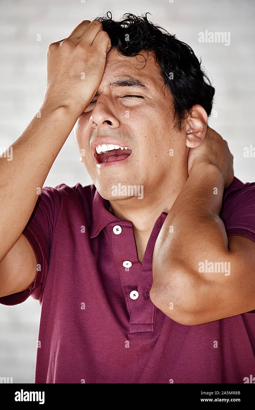 An Anxious Male Person Stock Photo - Alamy