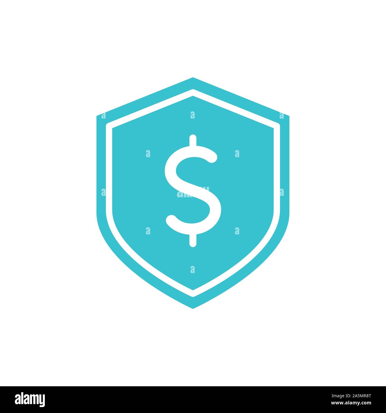 money shield protection business finance color silhouette vector ...